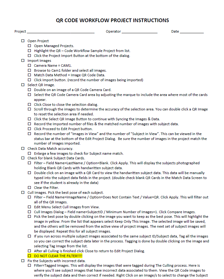 Qr Code Workflow Check List Handh Color Lab 6010